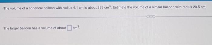 Solved The volume of a spherical balloon with radius 4.1 cm | Chegg.com