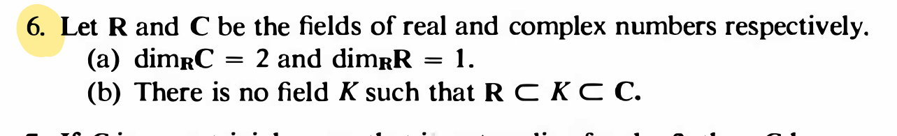 Solved Let R ﻿and C ﻿be the fields of real and complex | Chegg.com