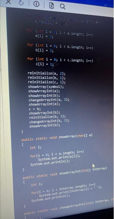 Solved 7) public static void showArrayInt(int[] Intarray) | Chegg.com