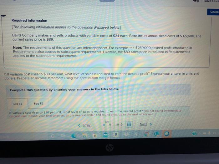 Solved Help Save & EX Check Required information [The | Chegg.com