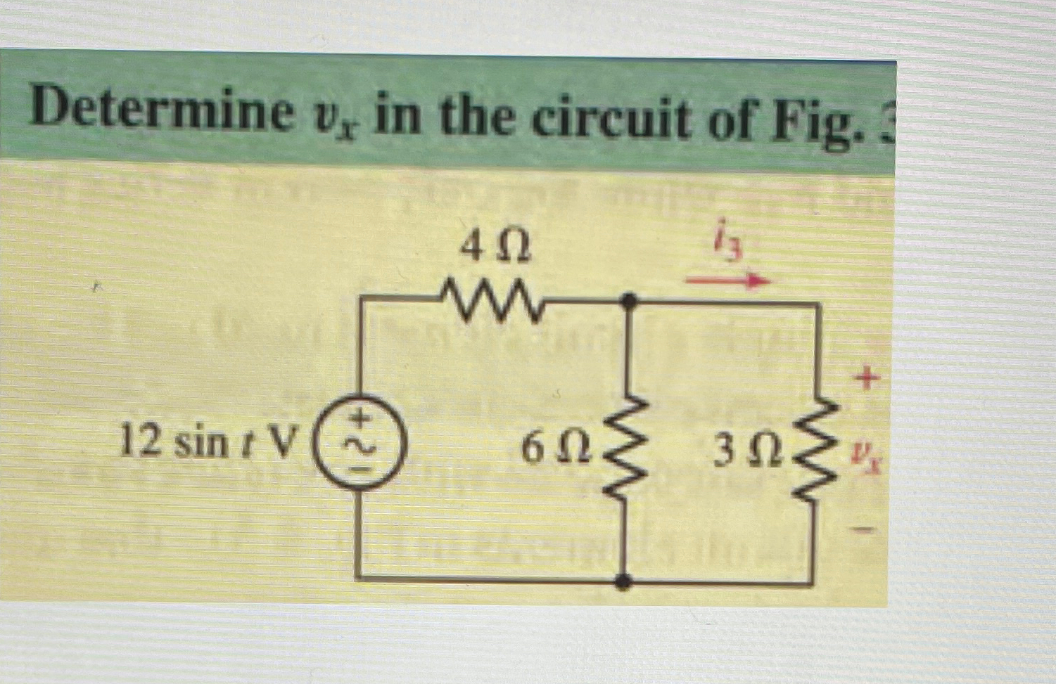 Solved Determine vx ﻿in the circuit of Fig. | Chegg.com