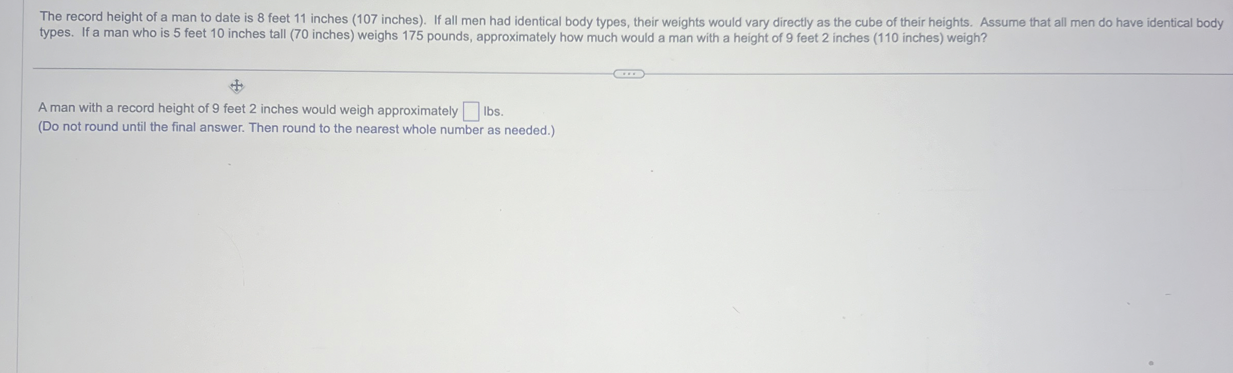 Solved The record height of a man to date is 8 ﻿feet 11 | Chegg.com