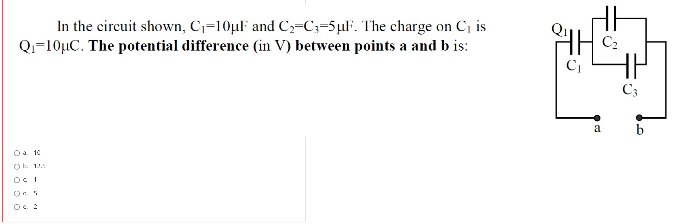 Solved In the circuit shown, C1=10μF ﻿and C2=C3=5μF. ﻿The | Chegg.com