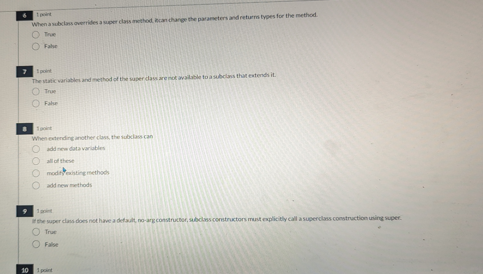 Solved 61 ﻿pointWhen a subclass overrides a super class | Chegg.com