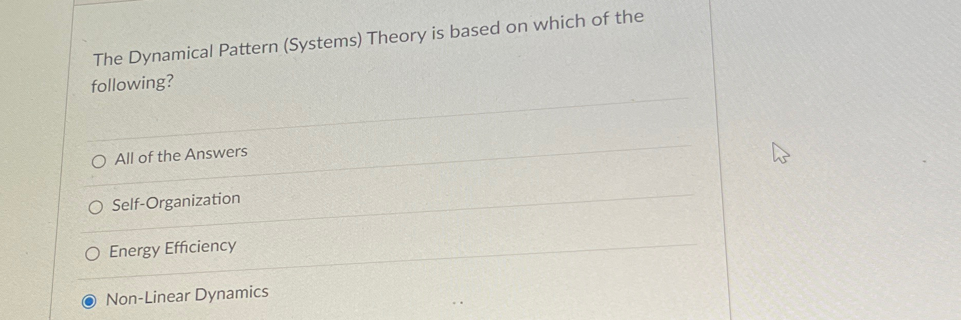 Solved The Dynamical Pattern (Systems) ﻿Theory is based on | Chegg.com