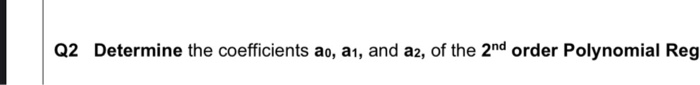 Solved Determine the coefficients a0, a1, and a2, of the 2nd | Chegg.com