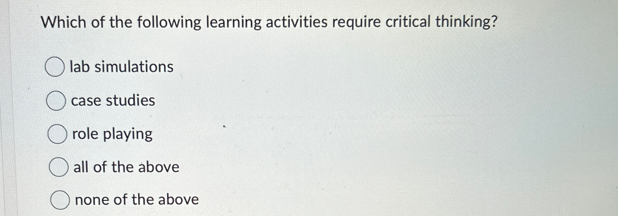Solved Which of the following learning activities require | Chegg.com