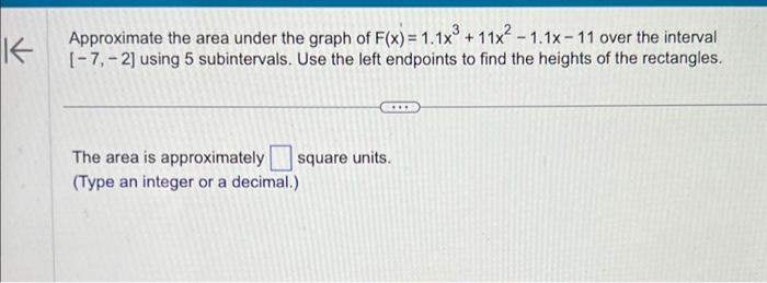 Solved Approximate the area under the graph of | Chegg.com