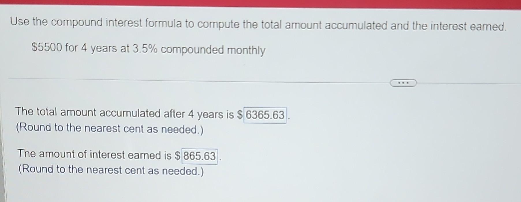 Solved Use the compound interest formula to compute the | Chegg.com