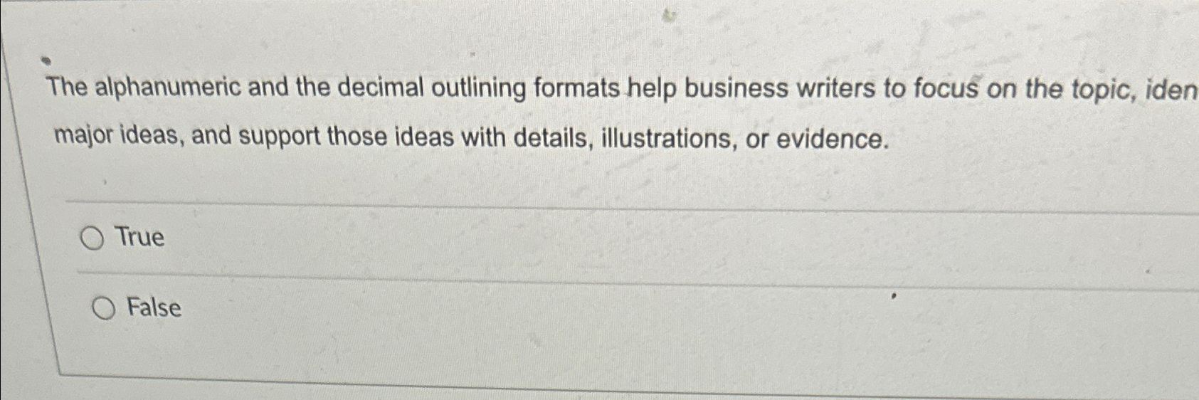 Solved The alphanumeric and the decimal outlining formats | Chegg.com