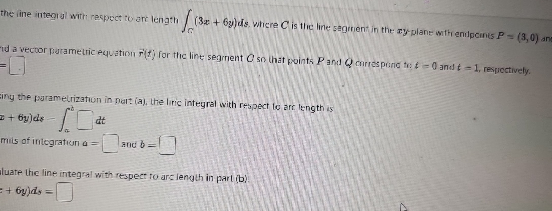Solved the line integral with respect to arc length | Chegg.com