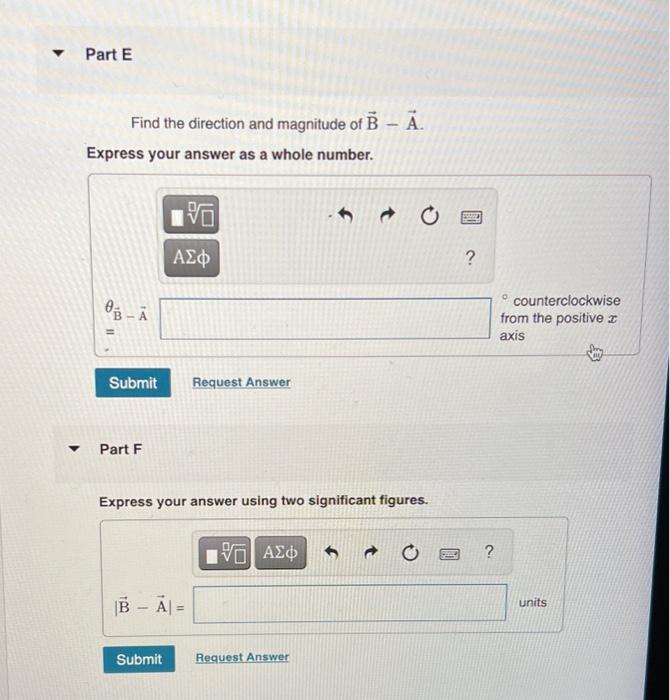 Solved Vector A points in the negative y direction and has a | Chegg.com
