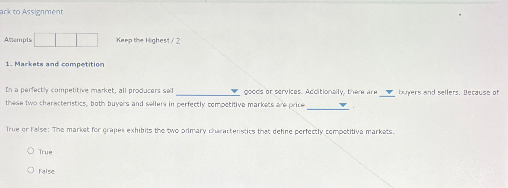 Solved ack to AssignmentAttempts ﻿Keep the Highest | Chegg.com