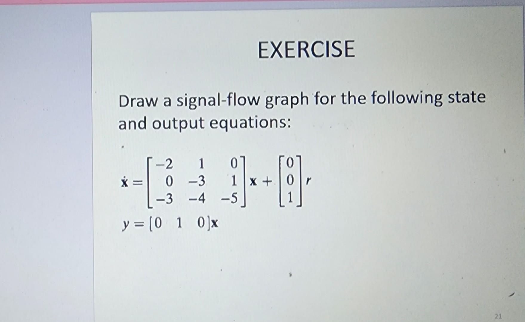 Solved Draw a signal-flow graph for the following state and | Chegg.com