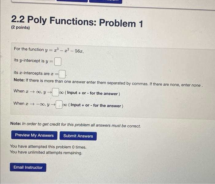 Solved 2.2 Poly Functions: Problem 1 ( 2 points) For the | Chegg.com