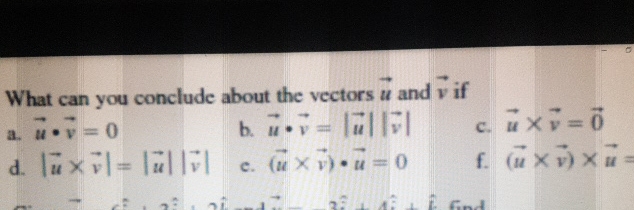 Solved What can you conclude about the vectors vec(u) ﻿and | Chegg.com