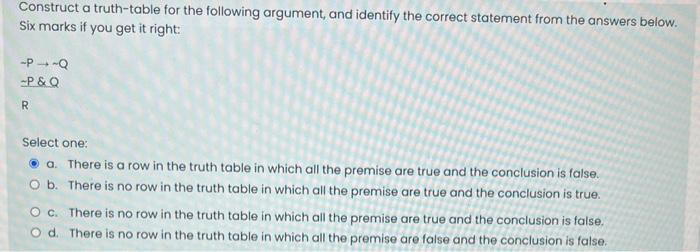 Construct a truth-table for the following argument, | Chegg.com