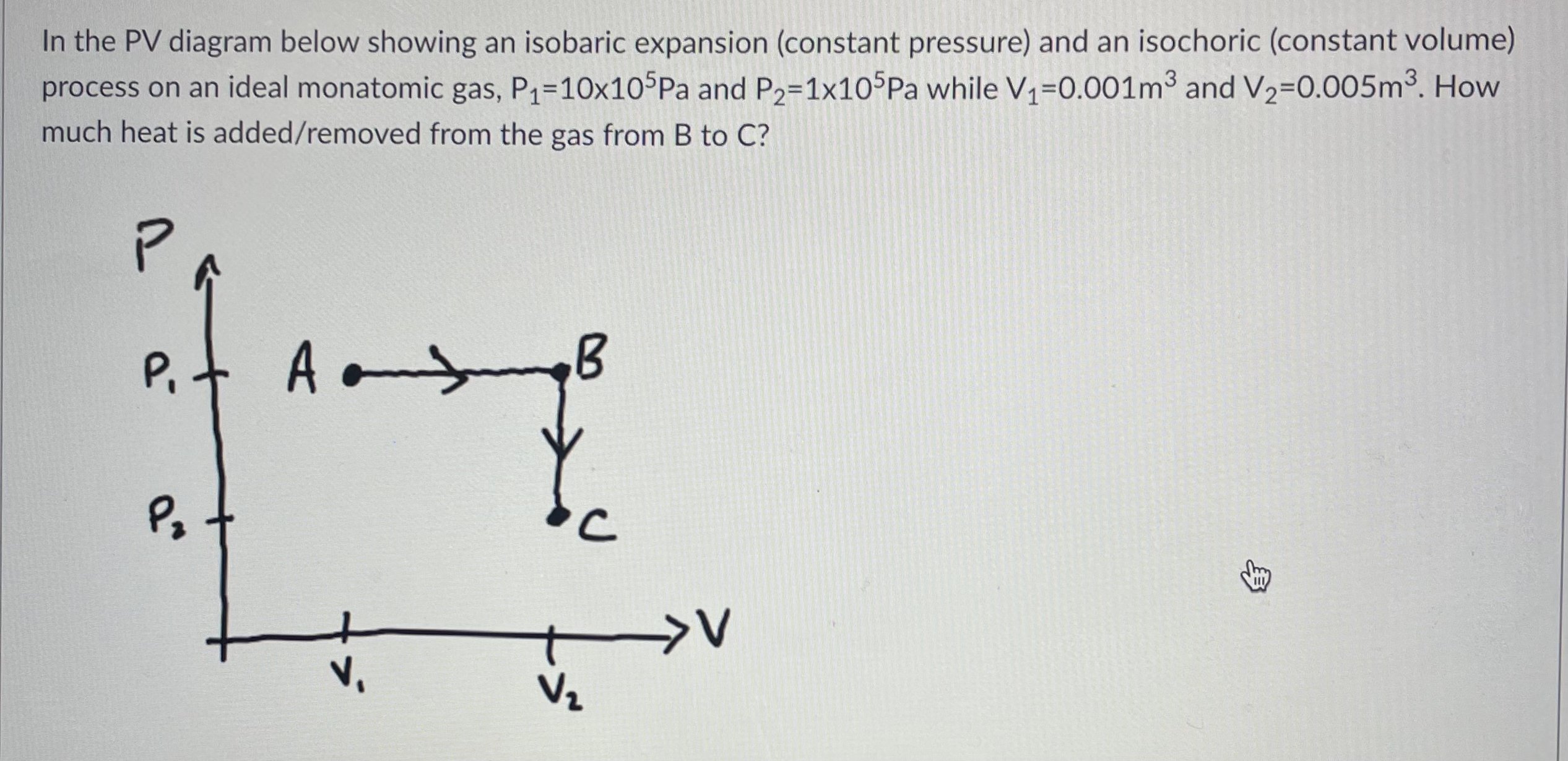Solved In the PV diagram below showing an isobaric expansion | Chegg.com