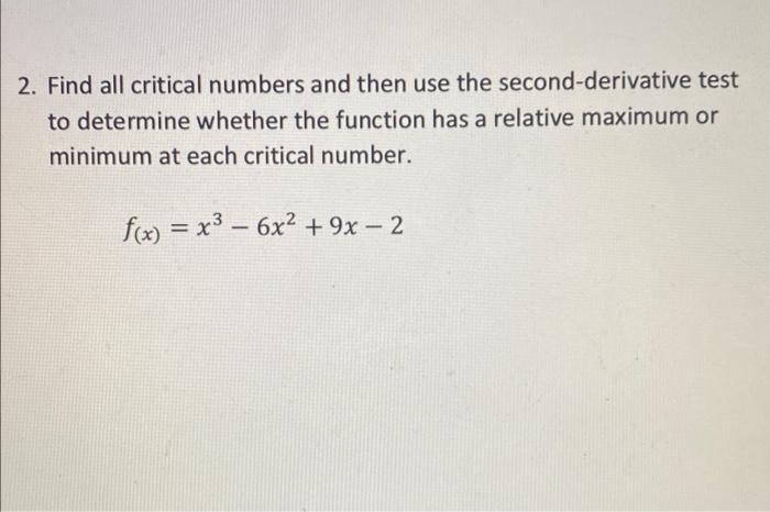 Solved 1. Find the critical numbers of each function. | Chegg.com
