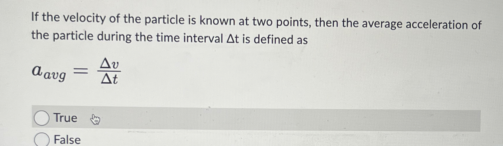 Solved If the velocity of the particle is known at two | Chegg.com
