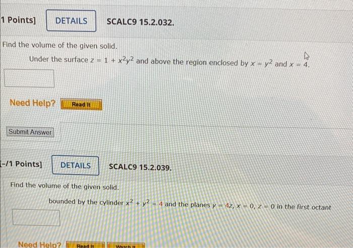 Solved Find the volume of the given solid. Under the surface | Chegg.com