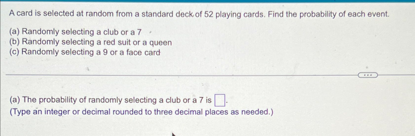 A card is selected at random from a standard deck of | Chegg.com