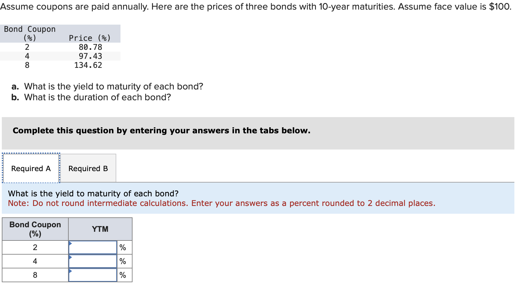 Solved Assume coupons are paid annually. Here are the prices | Chegg.com