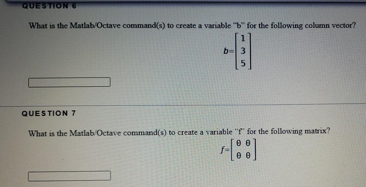 Solved Question 1 What Is The Matlaboctave Commands To