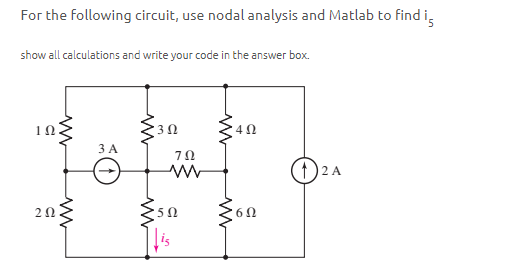 Solved For the following circuit, use nodal analysis and | Chegg.com