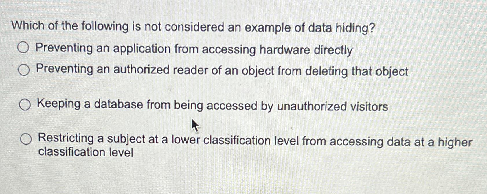 Solved Which of the following is not considered an example | Chegg.com