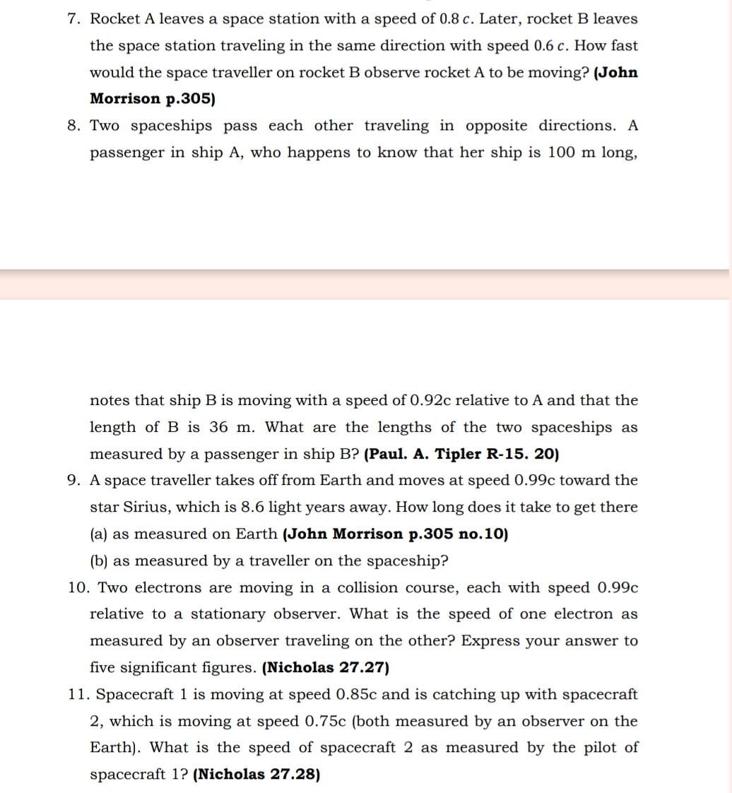 Solved Rocket A leaves a space station with a speed of 0.8c. | Chegg.com