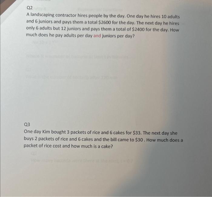 Solved Activity 3 Simultaneous Equations Word Problems Write | Chegg.com