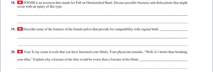 Solved 18. FOOSH is an acronym that stands for Fall on | Chegg.com