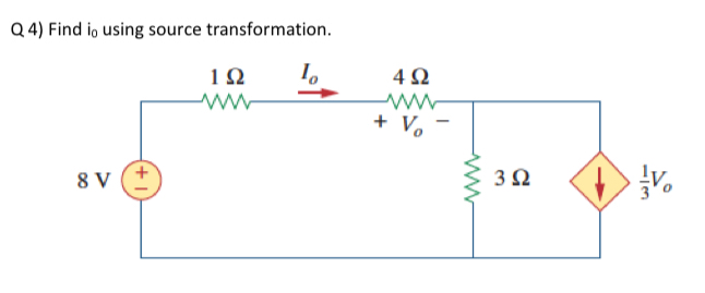 Solved Find i0 ﻿using source transformation. | Chegg.com