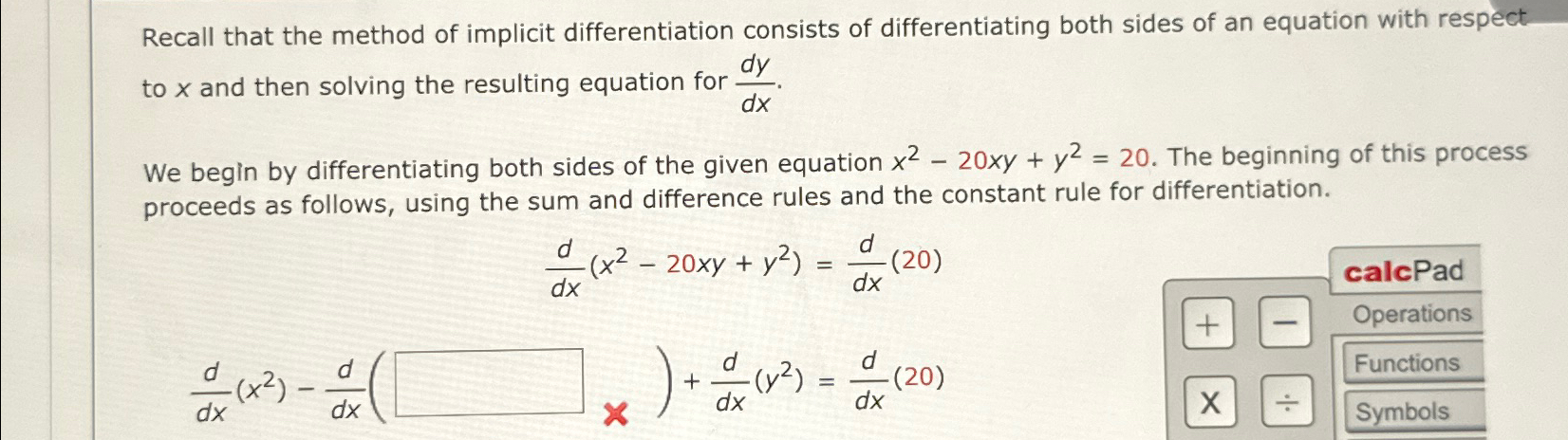 Solved Recall that the method of implicit differentiation | Chegg.com