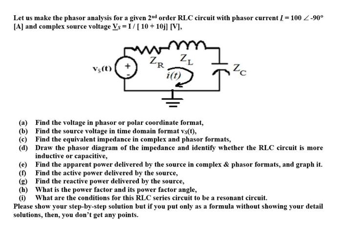 Solved Let us make the phasor analysis for a given 2nd | Chegg.com