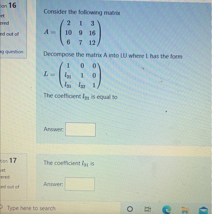 Solved Ion 16 Et Ered Ed Out Of Eg Question Tion 17 Vet Ered 