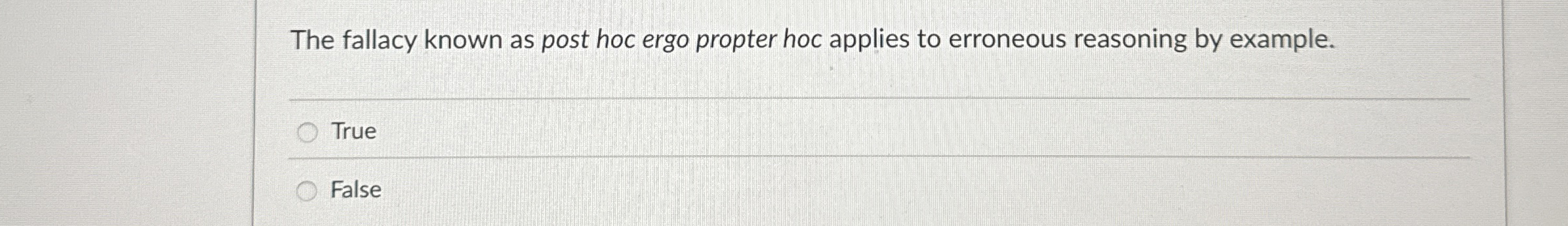 Solved The fallacy known as post hoc ergo propter hoc | Chegg.com