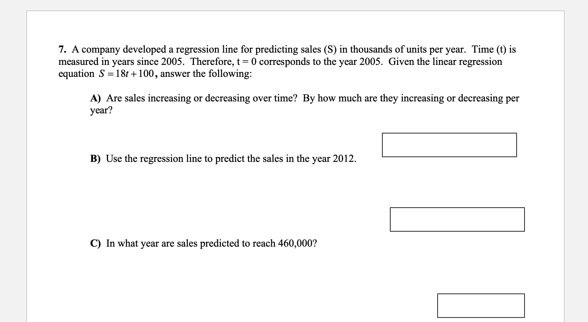 Solved A company developed a regression line for predicting | Chegg.com