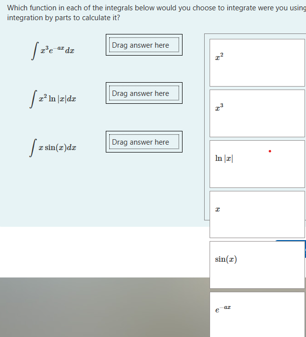 Solved Which function in each of the integrals below would | Chegg.com