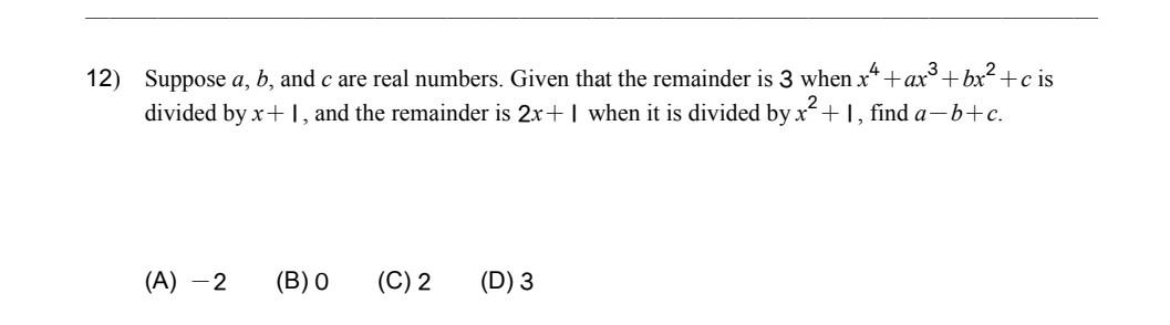 Solved Suppose a,b, and c are real numbers. Given that the | Chegg.com