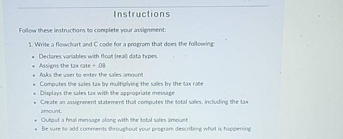 Solved InstructionsFollow these instructions to complete | Chegg.com