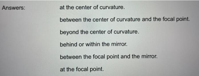 Solved An object placed beyond the center of curvature of a | Chegg.com