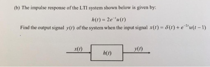 Solved (b) The impulse response of the LTI system shown | Chegg.com