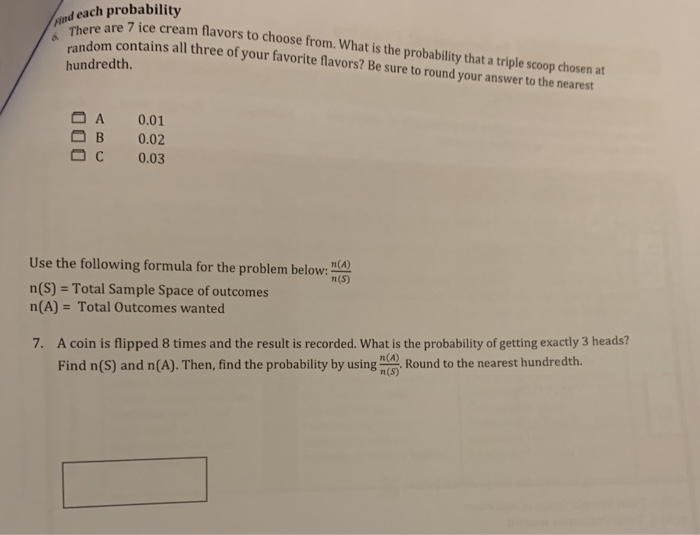 Solved and each probability There are 7 ice cream flavors to | Chegg.com