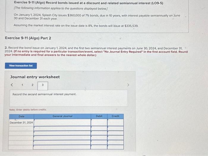 Solved Required information Exercise 9-11 (Algo) Record | Chegg.com