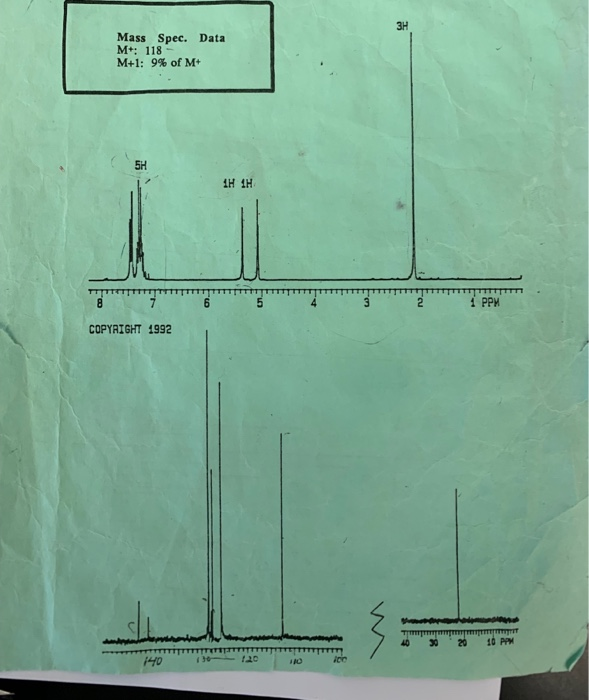 Solved using the spectrums draw the stucrue of C9H10 and | Chegg.com