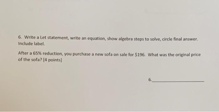 Solved 5. Write a chart or let statements, write an | Chegg.com
