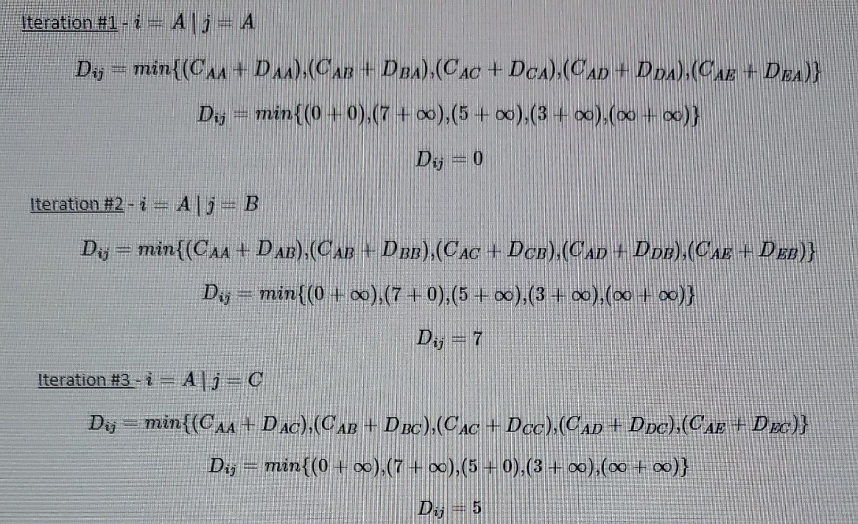 Iteration #1 −i=A∣j=A | Chegg.com