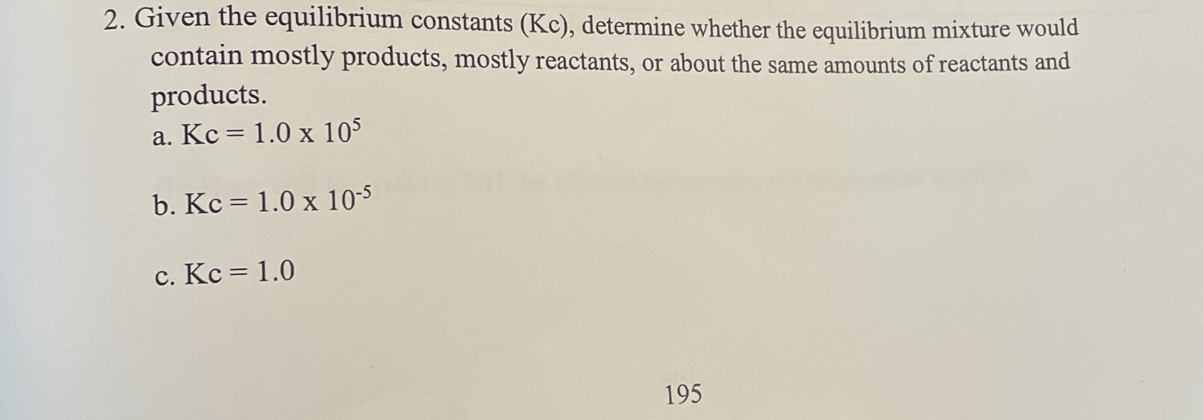 Solved Given the equilibrium constants (Kc), ﻿determine | Chegg.com